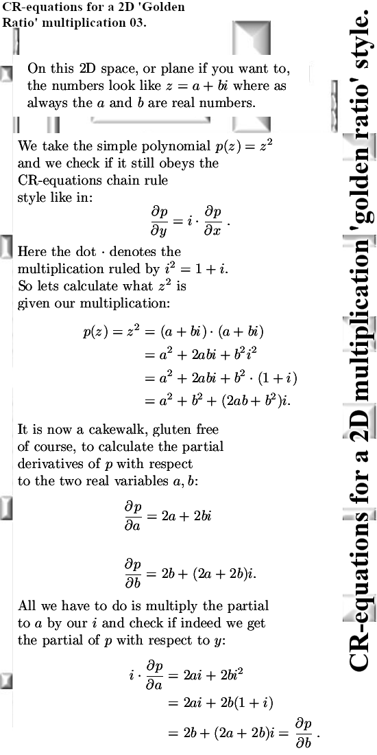 Cauchy-Riemann equations for a ‘golden ratio’ 2D multiplication ...