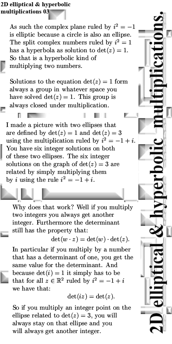 2D elliptical and hyperbolic multiplications. | 3Dcomplexnumbers