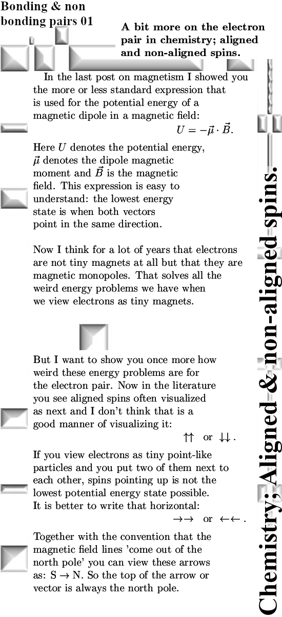 A bit more on the bonding and non-bonding electron pairs in chemistry ...