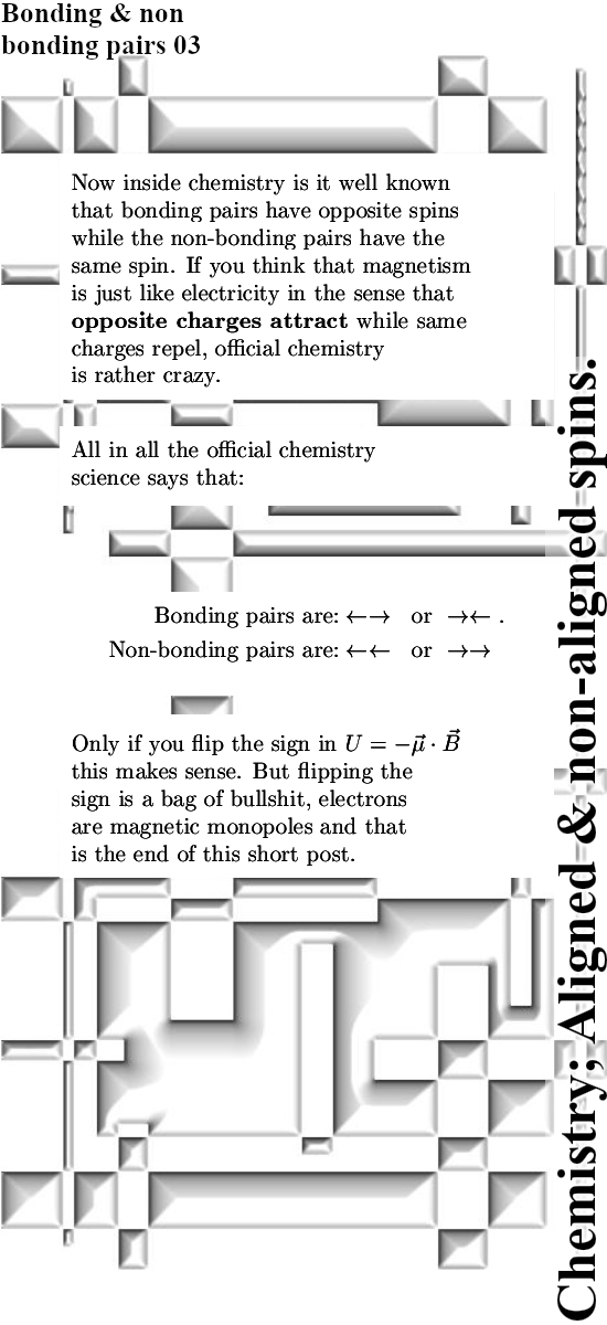 A bit more on the bonding and non-bonding electron pairs in chemistry ...